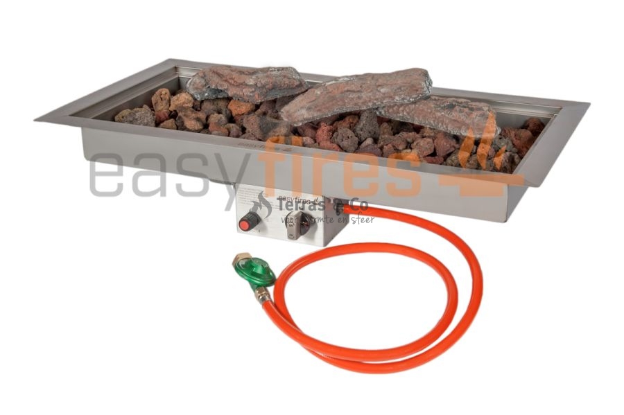 EasyFires | Fire pit insert kit | Stainless Steel | 38×78 cm | Terras & Co