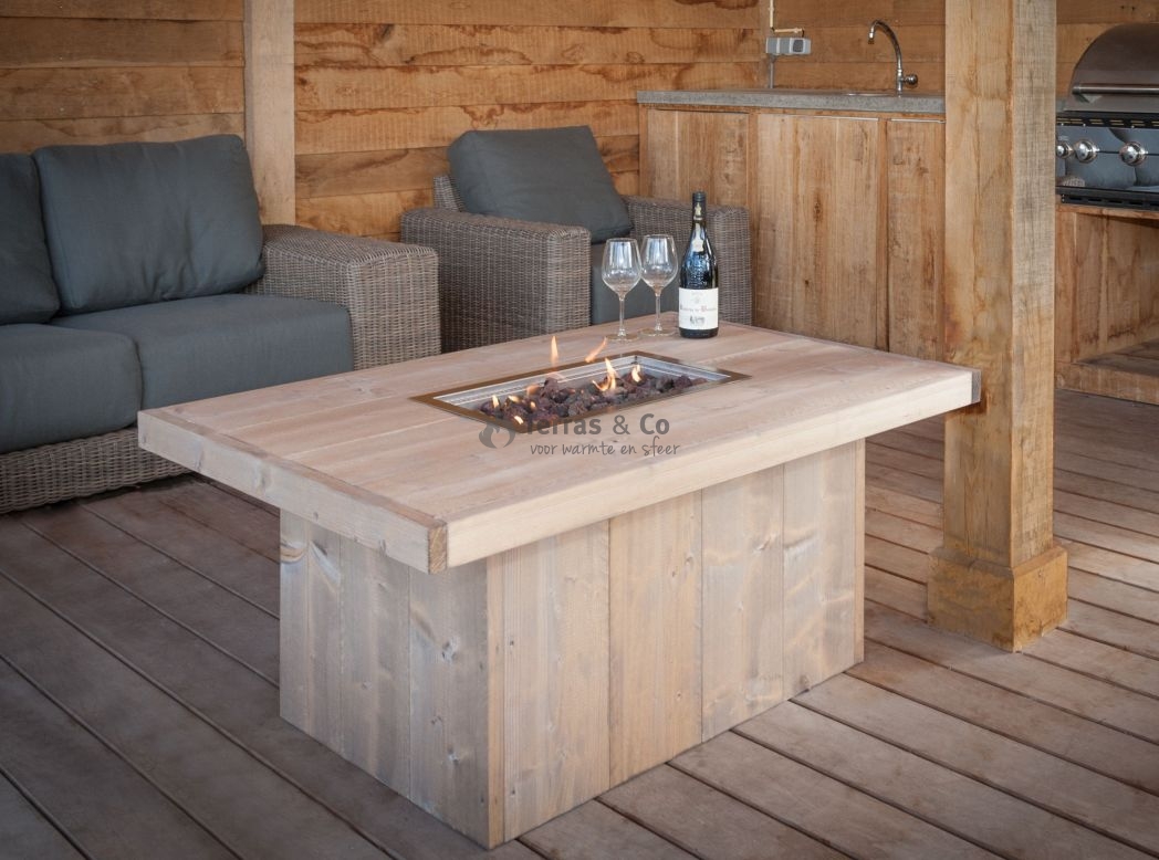 Feuertisch Lounge | Gerüstholz oder Douglasie | Easyfires